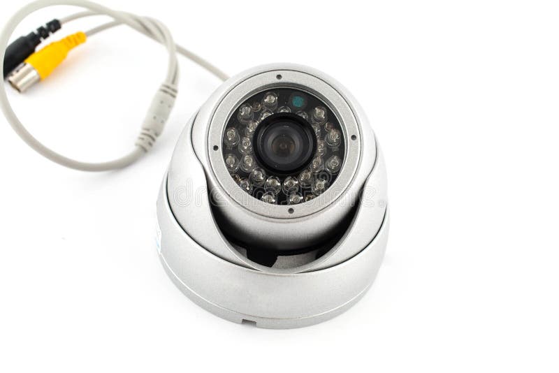 Security Camera, CCTV on White Stock Photo - Image of estate, camera ...