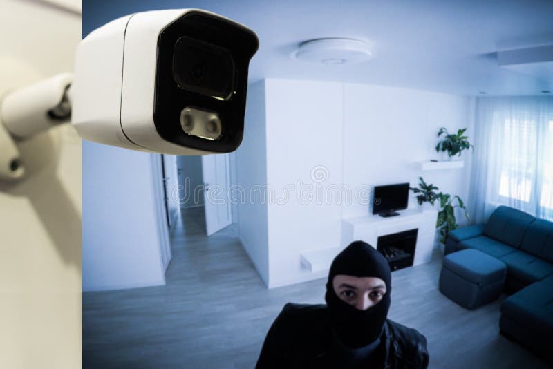 Security Camera Concept. the Camera in the Room of the Thief Stock ...