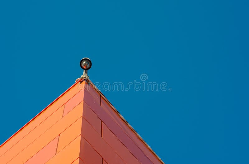 Security Camera on Corner Building Stock Photo - Image of electronic ...