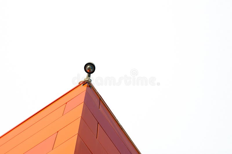 Security Camera on Corner Building Stock Image - Image of electric ...