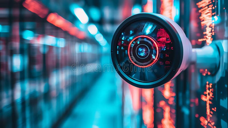Security Camera in a Data Center Stock Illustration - Illustration of ...
