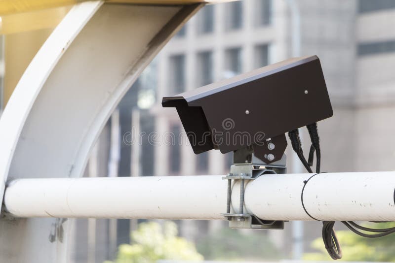 Security Camera Detects the Movement Stock Image - Image of property ...