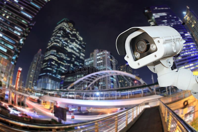 Security Camera Detecting the Movement of Traffic.CCTV Camera Op Stock ...