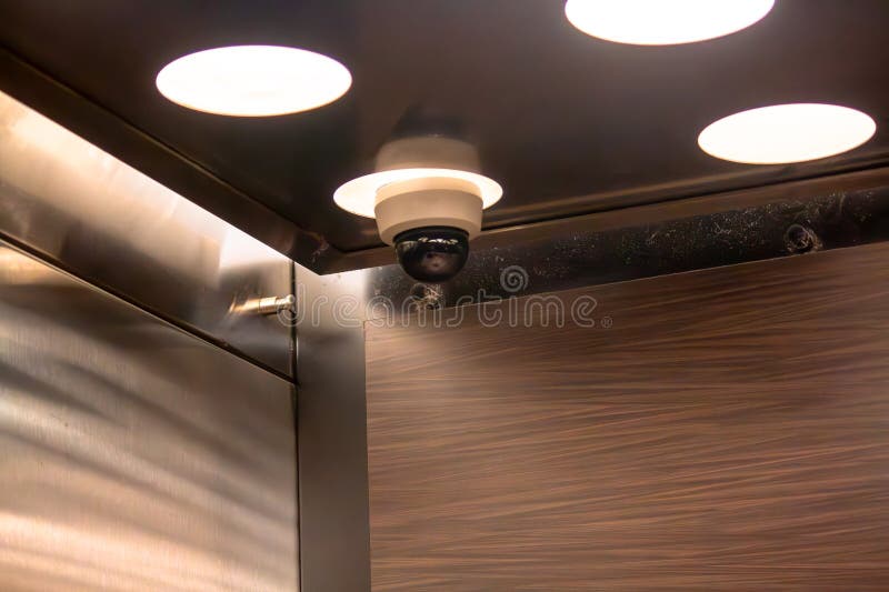 A Security Camera in the Elevator Stock Image - Image of corner ...