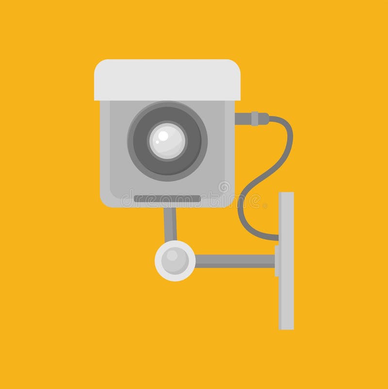 Security Camera Flat Vector Illustation Stock Vector - Illustration of element, monitored: 242982447
