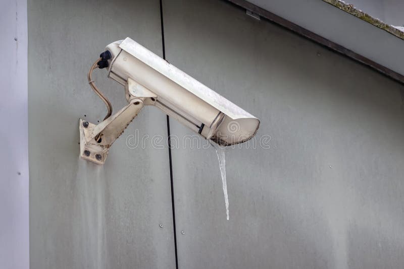 Security Camera Hanging On The Wall Surveillance Cctv Camera Stock Image Image Of Protection