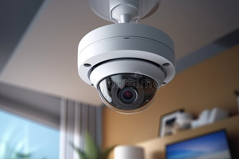 Security Camera for Home in Room, Ai Generated Stock Illustration ...