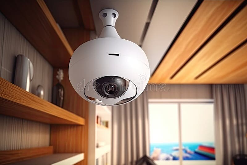 Security Camera for Home in Room, Ai Generated Stock Illustration ...