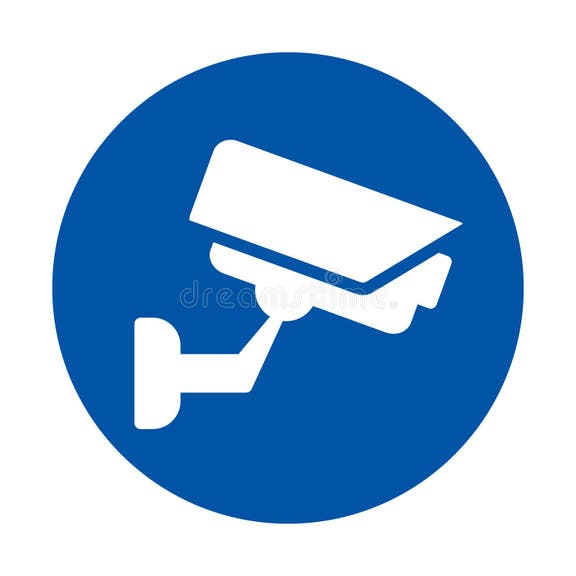 Security Camera Icon on Blue Background for Safety and Surveillance ...