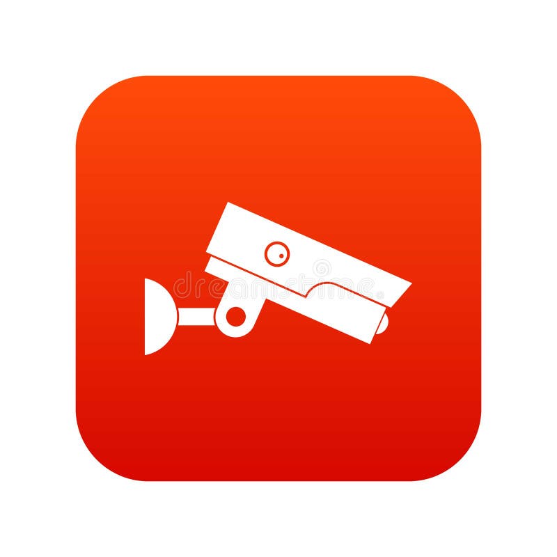 Security Camera Icon Digital Red Stock Vector - Illustration of ...
