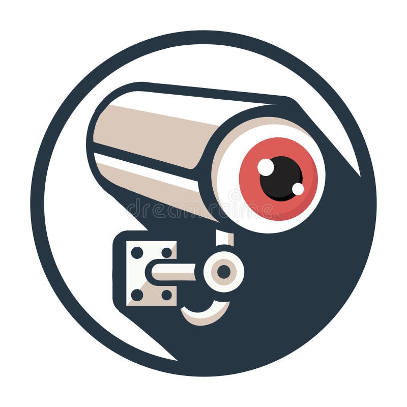 Security Camera Icon with Long Shadow Stock Vector - Illustration of ...