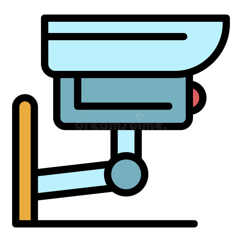 Security Camera Icon Color Outline Vector Stock Vector - Illustration ...