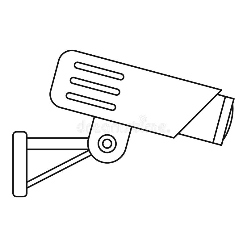 Security Camera Icon, Outline Style Stock Vector - Illustration of ...