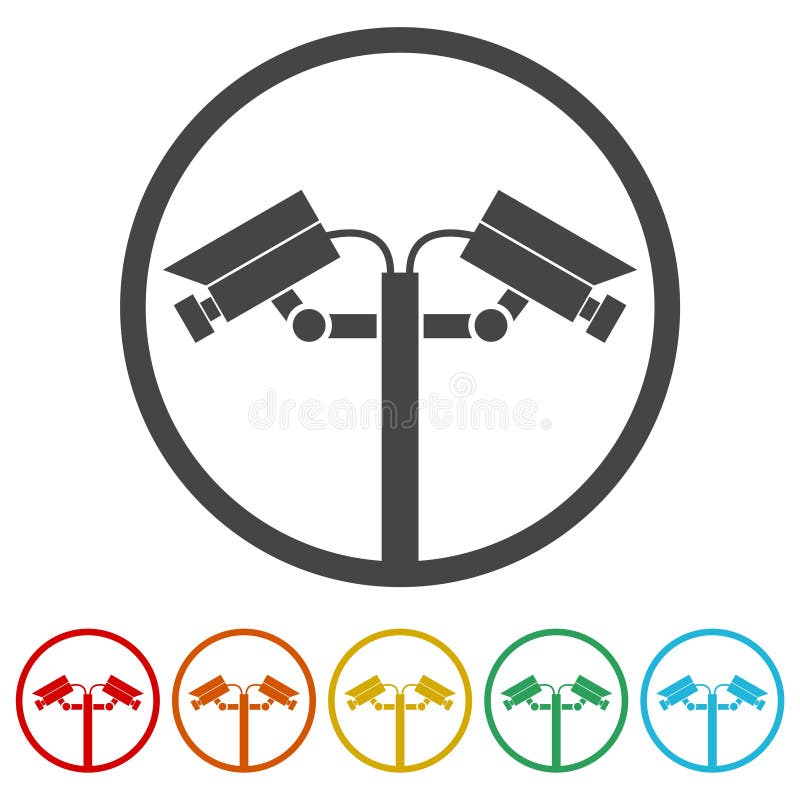 Security Camera Icon. Set Icons Colorful Stock Illustration ...