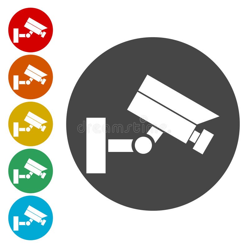 Security Camera Icon, Simple Stock Illustration - Illustration of ...