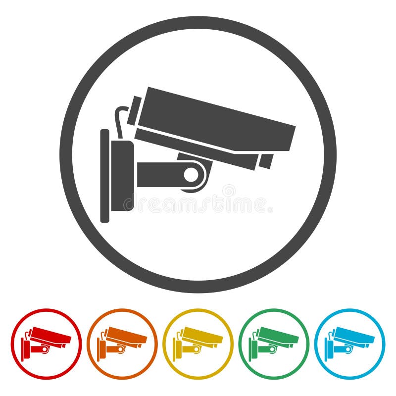 Security camera icon stock vector. Illustration of flat - 139371215