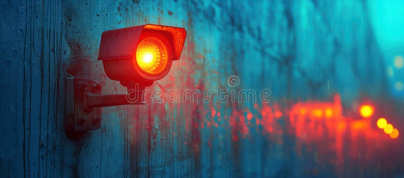 Security Camera with Infrared Light on the Side of a Building Extreme ...