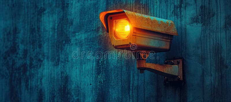 Security Camera with Infrared Light on the Side of a Building Extreme ...