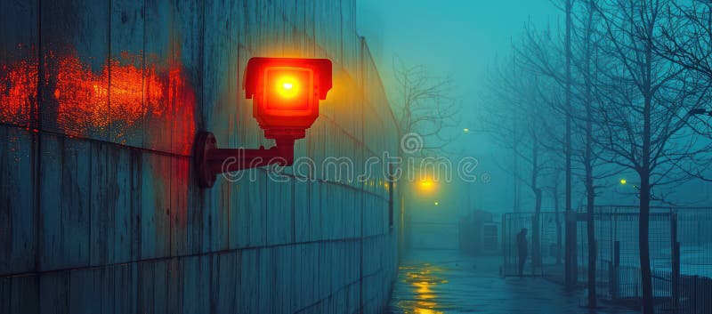 Security Camera with Infrared Light on the Side of a Building Extreme ...