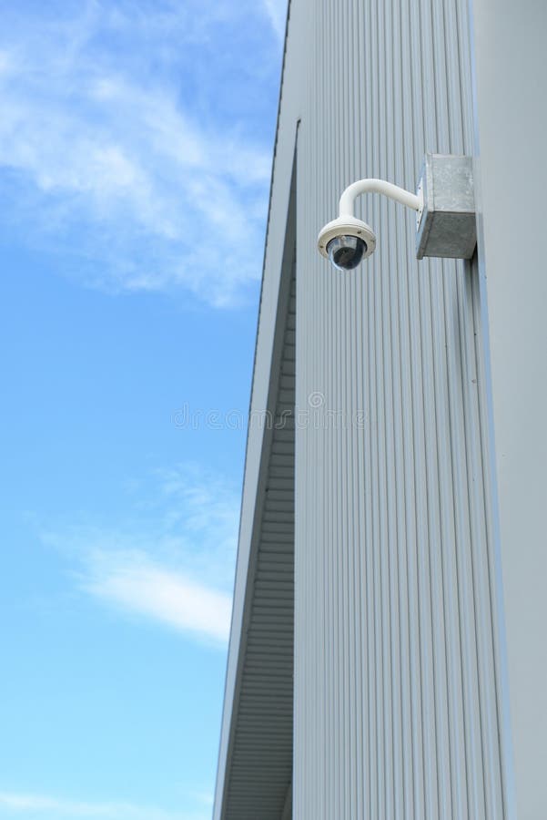 Security Camera Install Corner of Building Stock Photo - Image of ...