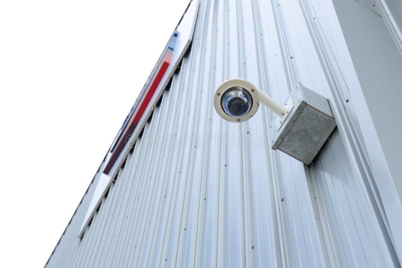 Security Camera is Install Corner Outside of Building Stock Image ...