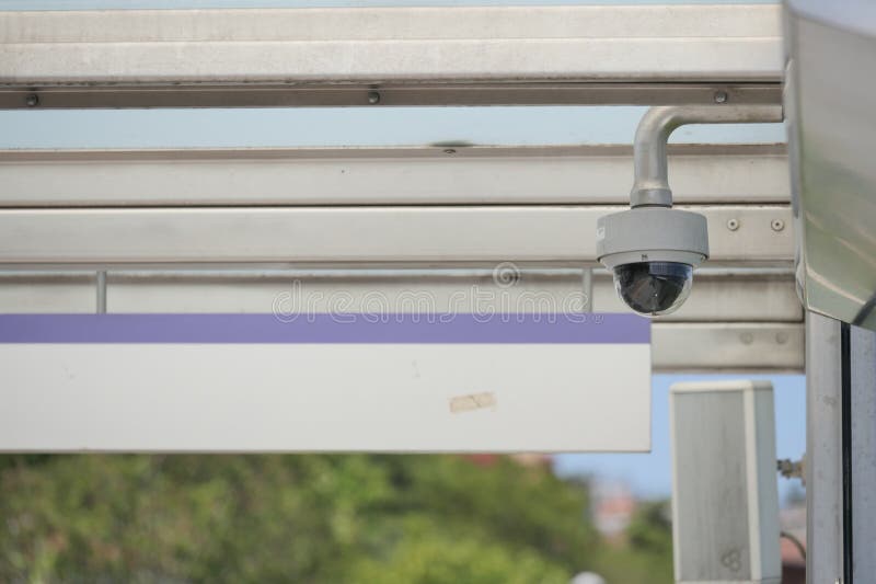 Security Camera Installed at Public Transport Station Stock Photo ...