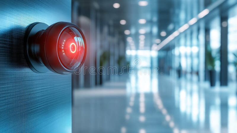 Security Camera Integrated into Door Handle Modern Office Building ...