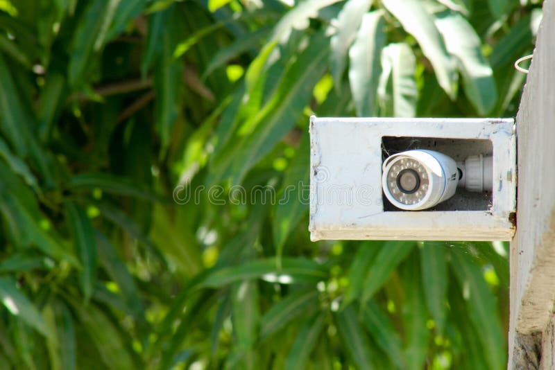 Security Camera, with Iron Box Protection Stock Image - Image of blur ...