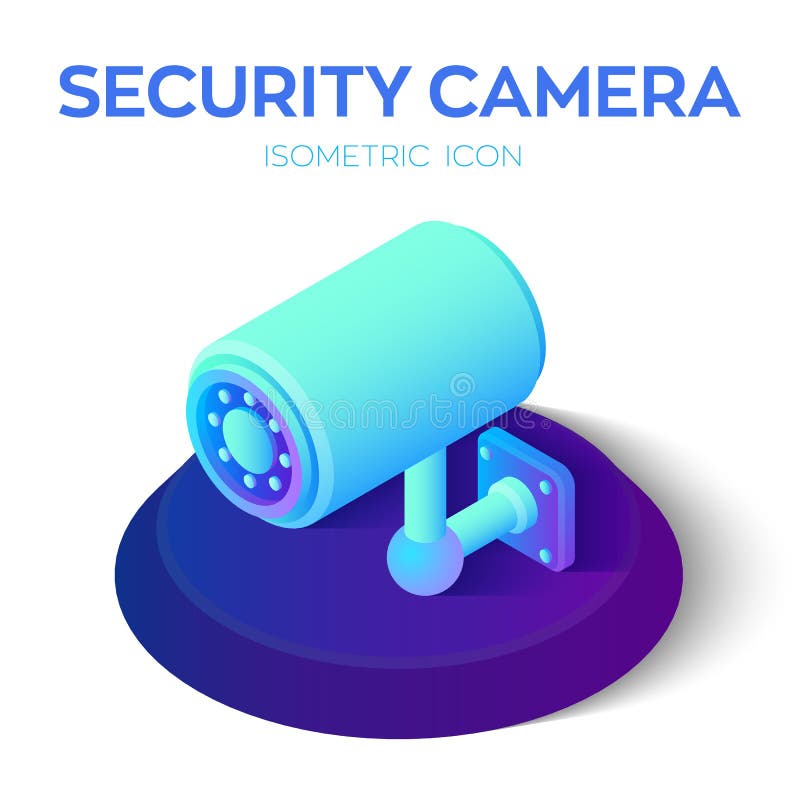 Security Camera Isometric Icon. 3D CCTV Camera Icon. Security ...