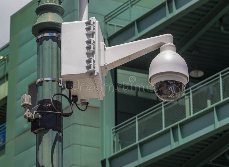 Security Camera on Lamp Post Stock Photo - Image of pole, privacy: 40919078