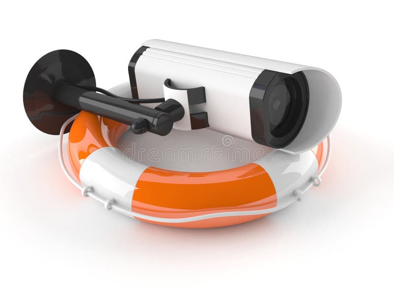 Security Camera with Life Buoy Stock Illustration - Illustration of ...