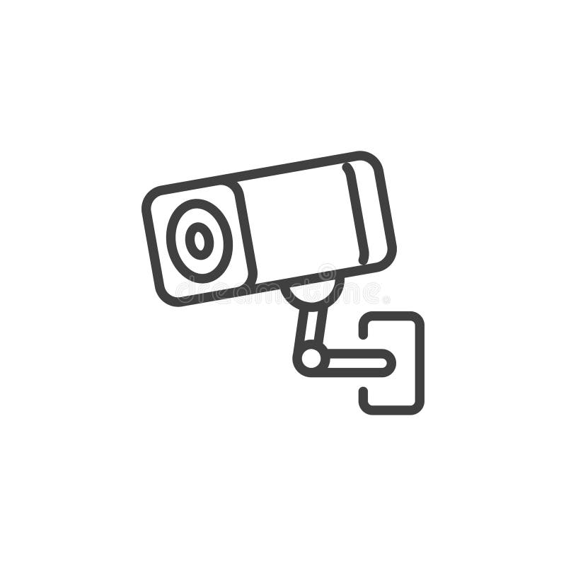 No Security Camera Line Icon Stock Illustration - Illustration of ...