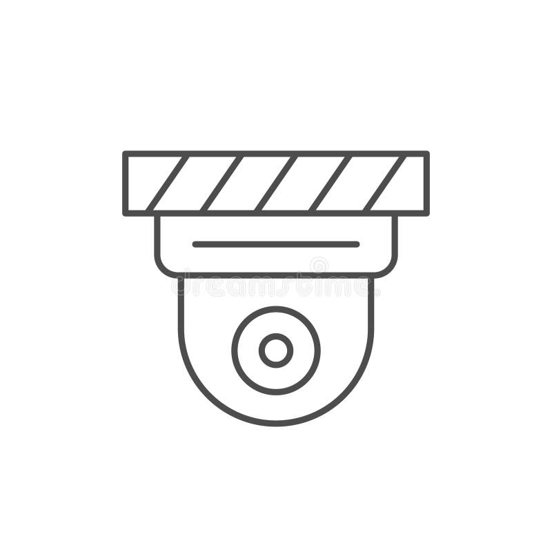 Security Camera Line Outline Icon Stock Illustration - Illustration of ...
