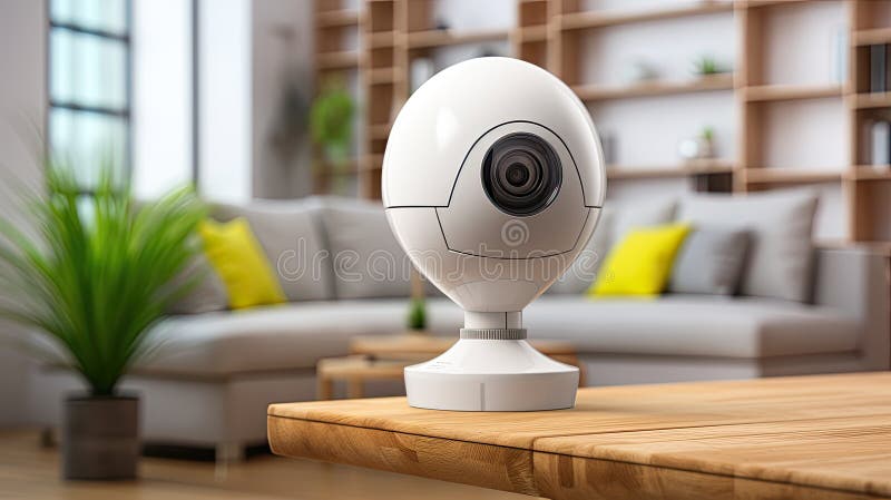 Security Camera in Living Room Stock Illustration - Illustration of ...