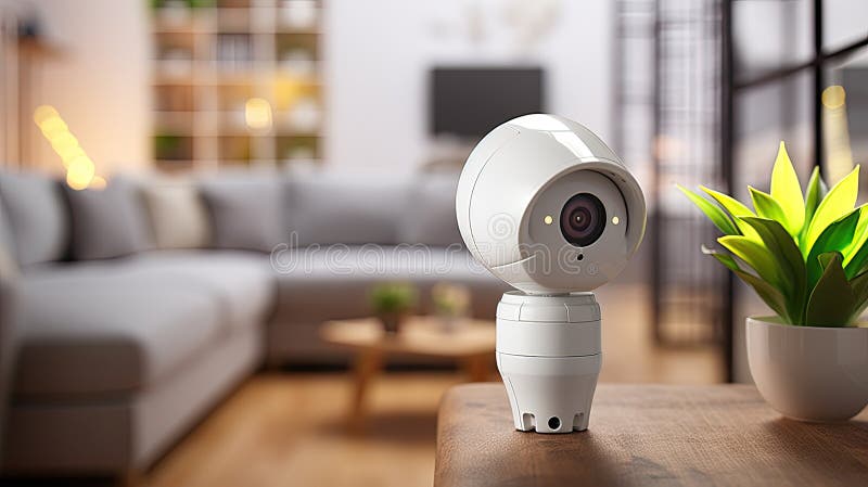 Security Camera in Living Room Stock Image - Image of office, video ...