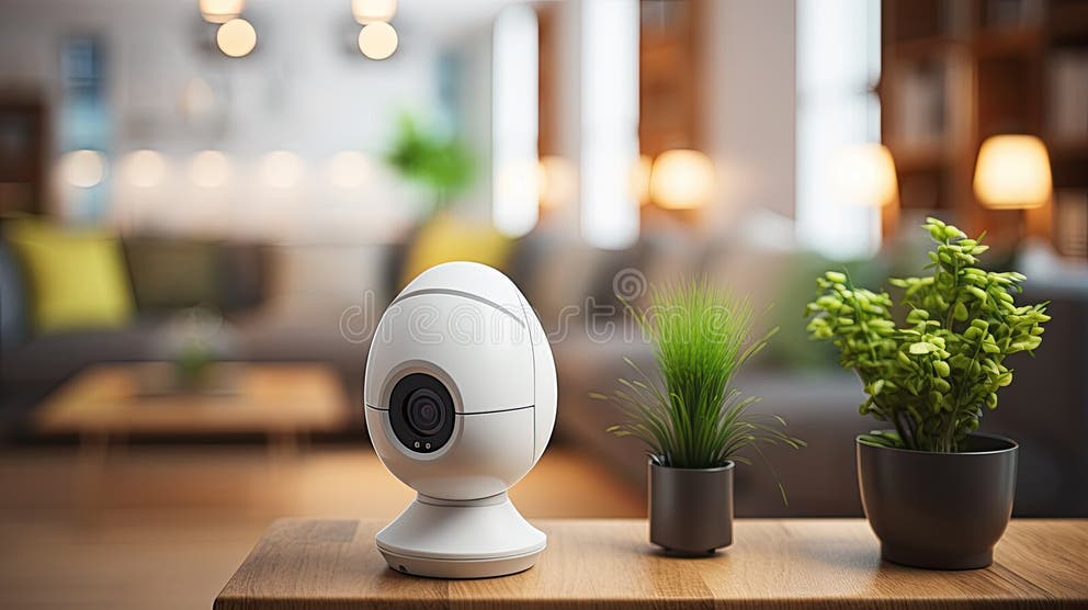 Security Camera in Living Room Stock Illustration - Illustration of ...