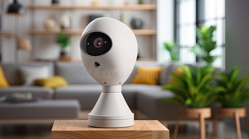 Security Camera in Living Room Stock Illustration - Illustration of ...