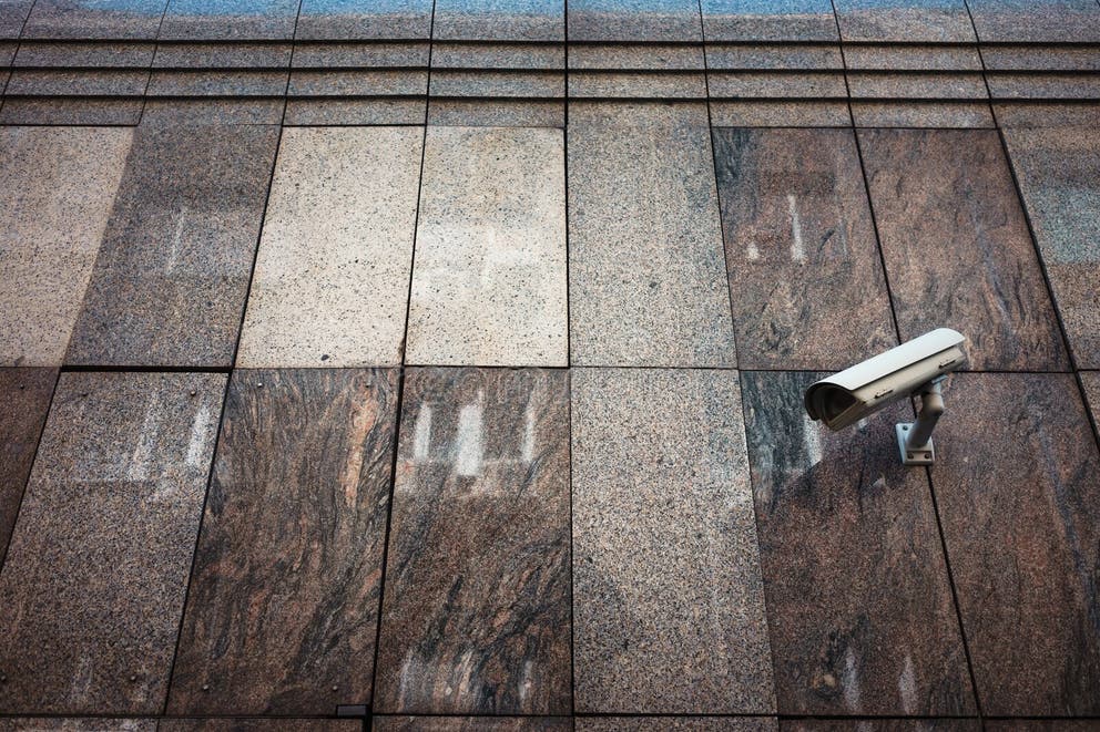Security Camera on Marble Wall Stock Photo - Image of tile, granite ...