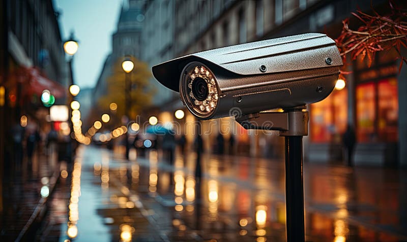 Security Camera on Metal Pole Stock Image - Image of urban, pole: 347593201