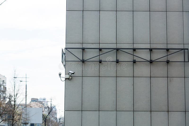 Security Camera in a Modern Building Stock Photo - Image of control ...