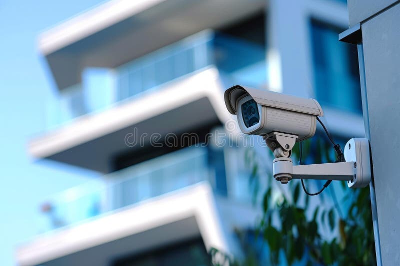 Security Camera on Modern Building Facade Stock Photo - Image of modern ...