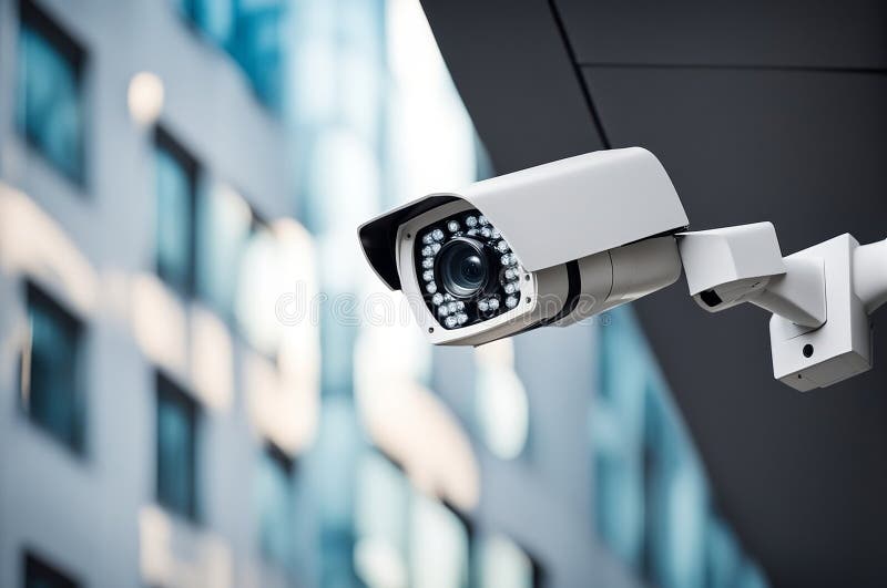 Security Camera on a Modern Building Stock Illustration - Illustration ...