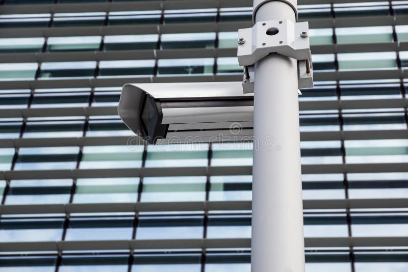 Security Camera in a Modern Building Stock Photo - Image of control ...