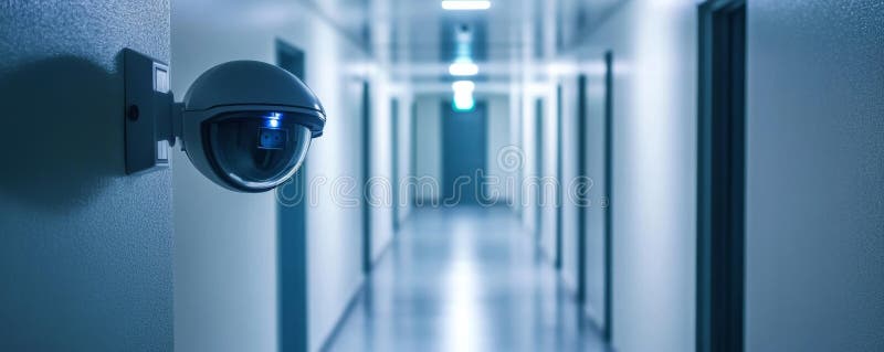 Security Camera in Modern Hallway, Surveillance Concept Stock Photo ...