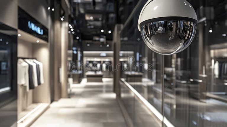 Security Camera in a Modern Retail Store Stock Illustration ...