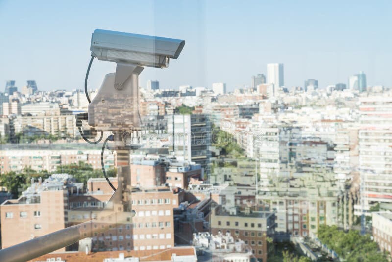 Security Camera Monitor the Movement Stock Photo - Image of danger ...