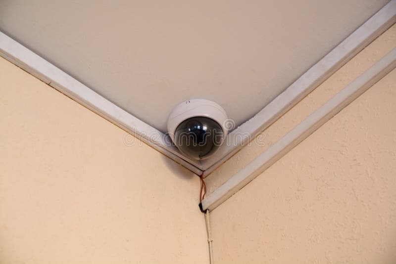 Security Camera Monitor in Office Building. Stock Photo - Image of ...