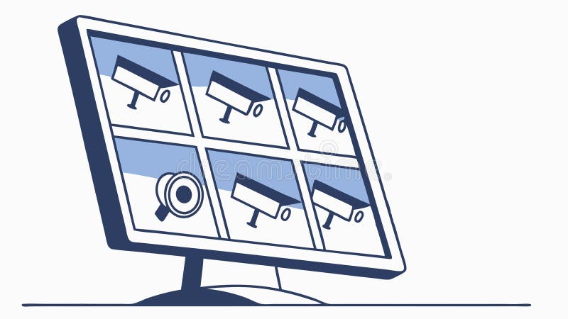 Security Camera Monitor, Surveillance System Vector, Vector Design ...