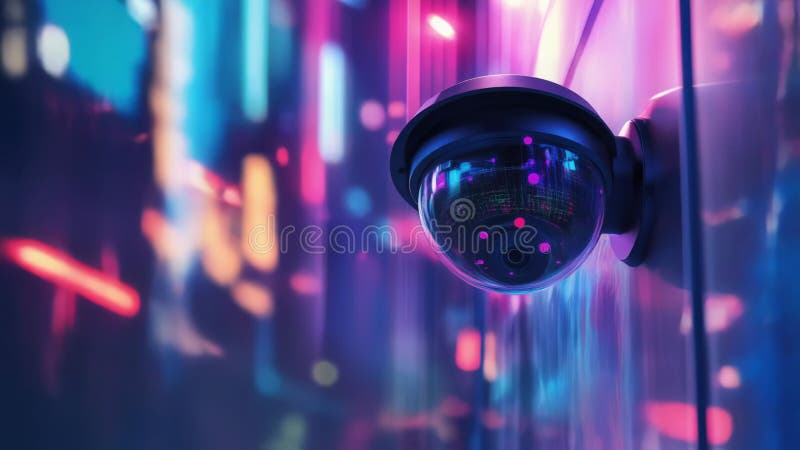Security Camera Monitoring Computer Code In Futuristic Server Room Stock Footage Video Of Neon
