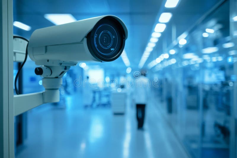 Security Camera Monitoring a Corridor in a Modern Facility Stock ...
